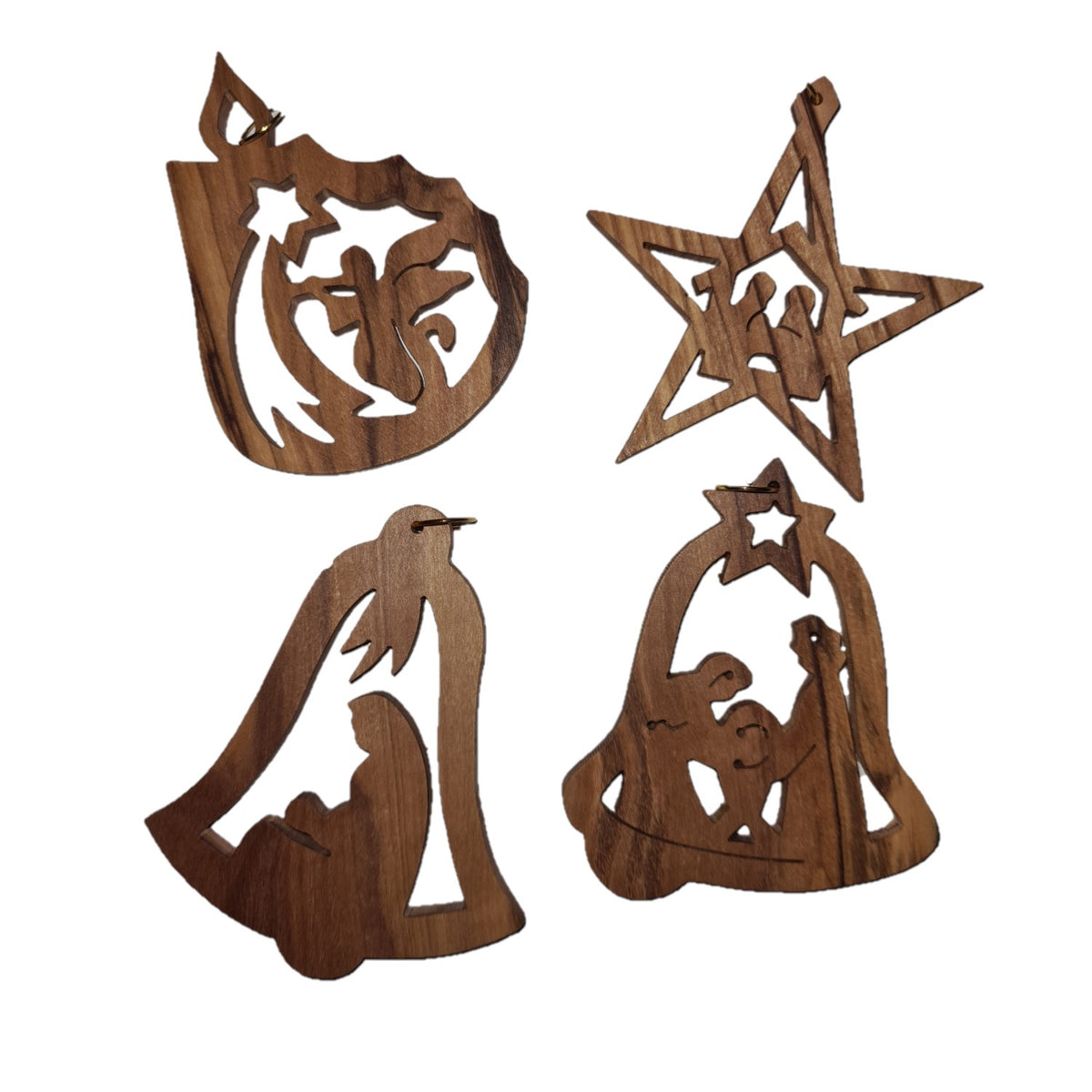 Nativity Scene 2D Christmas Tree Decoration Made of Olive Tree Wood in ...